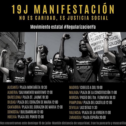 19J: Movilizaciones: No es caridad, es justicia social. Regularización YA! 19J: Movilizaciones: No es caridad, es justicia social. Regularización YA!